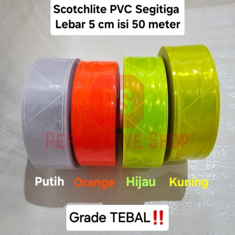 Jual Scotchlite PVC Motif Segitiga 5 cm isi 50 Meter / Scotlight ...