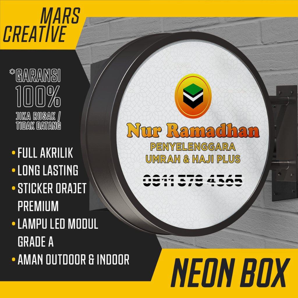Jual Neon Box Indoor / Outdoor Termurah Ukuran 90 x 110 cm Bentuk ...