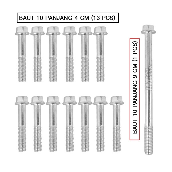 Jual Baut Cover Tutup CVT 1 Set Isi 14 Pcs Beat Scoopy Spacy Vario 110 Fi eSP 2015 - 2019 ...