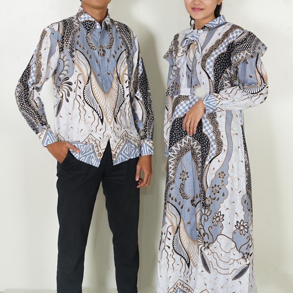 Jual BATIK TRUSMI Set Couple Dress Batik Wanita dan Kemeja Batik Laki ...