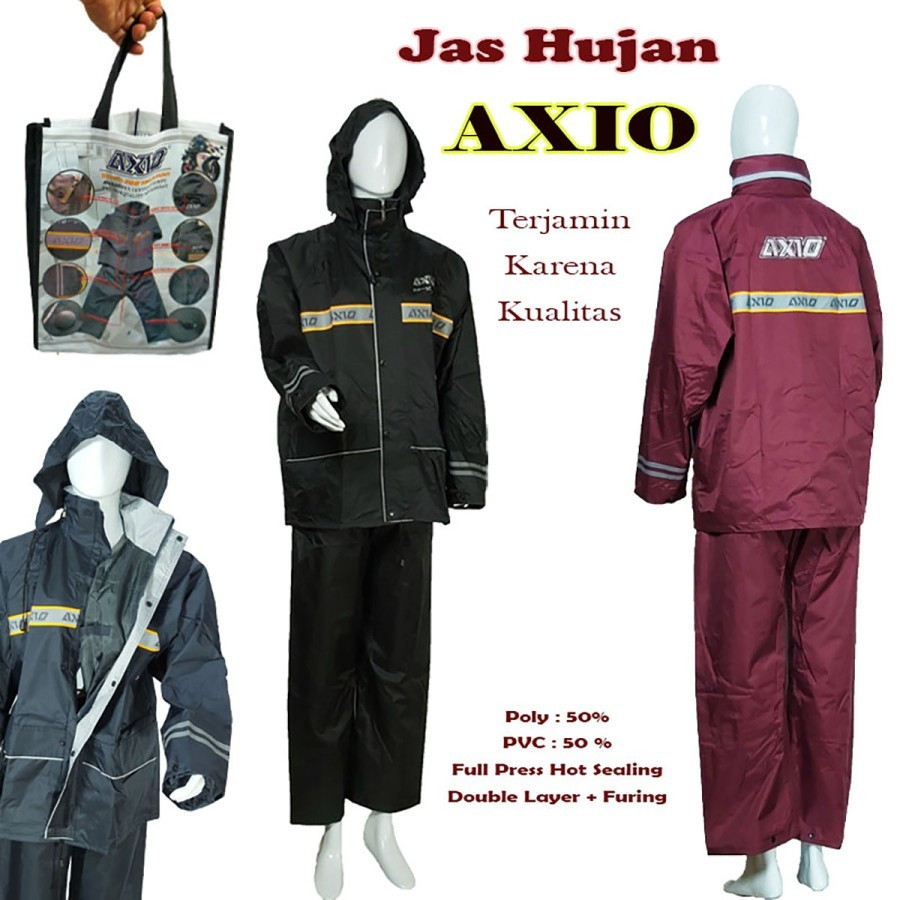 Jual Jas Hujan AXIO 882 europe silver series original / raincoat Axio ...