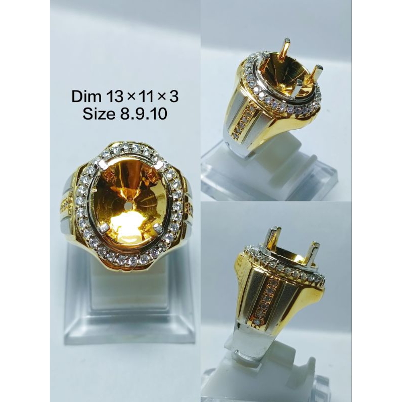 Jual Ring cincin/emban alpaka super double plat (PLT) microsetting ...
