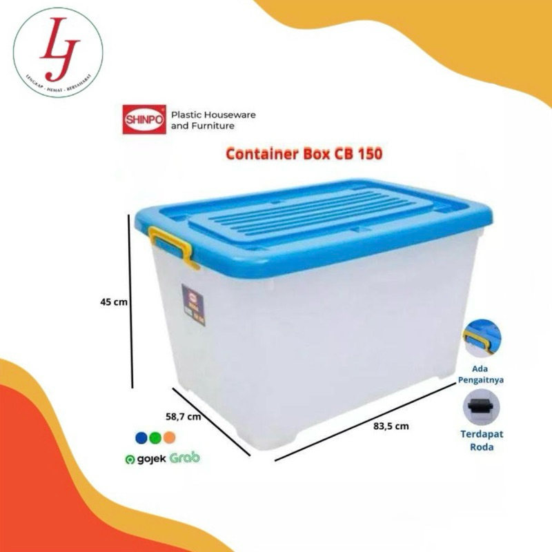 Jual Kontainer Box Plastik Besar SIP119 Shinpo CB 150 Liter | Shopee ...