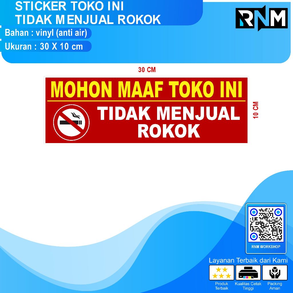 Jual STICKER TOKO INI TIDAK MENJUAL ROKOK 30 X 10 | Shopee Indonesia