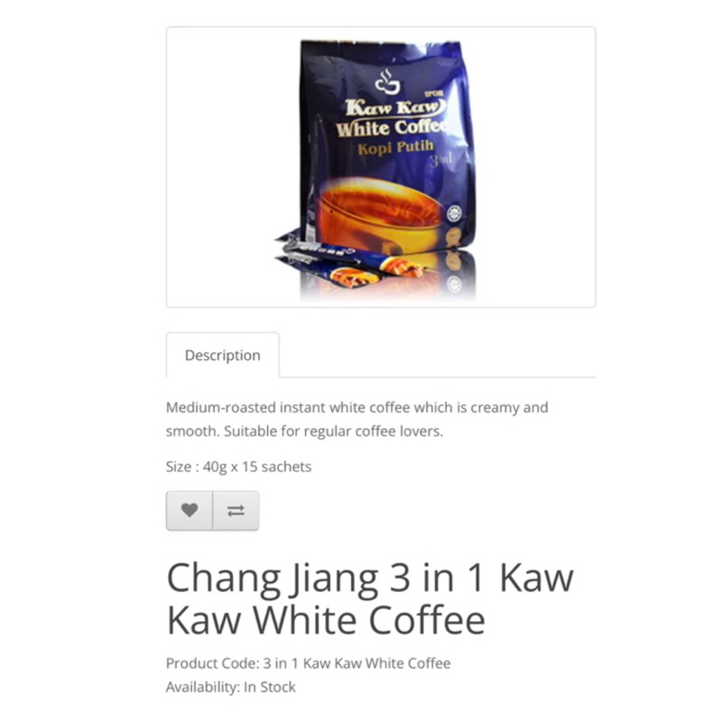 Jual Chang Jiang White Coffee premium / Kaw Kaw kopi putih / Kopi asli ...