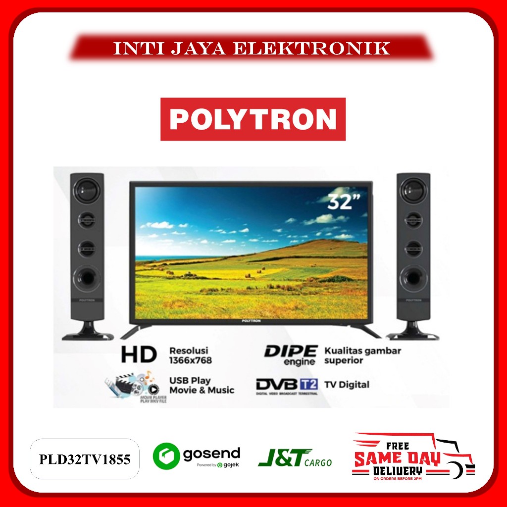 Jual TV POLYTRON 32 INCH DIGITAL TV TOWER SPEAKER PLD 32TV1855 32INCH | Shopee Indonesia