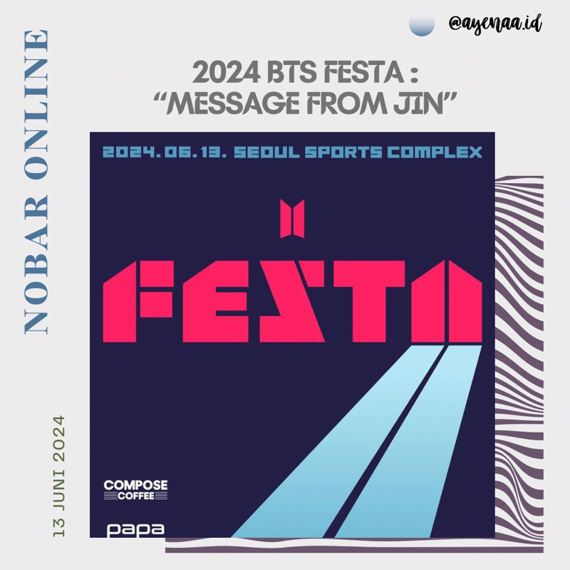 Jual SHARING NOBAR ONLINE 2024 BTS FESTA MESSAGE FROM JIN | Shopee Indonesia