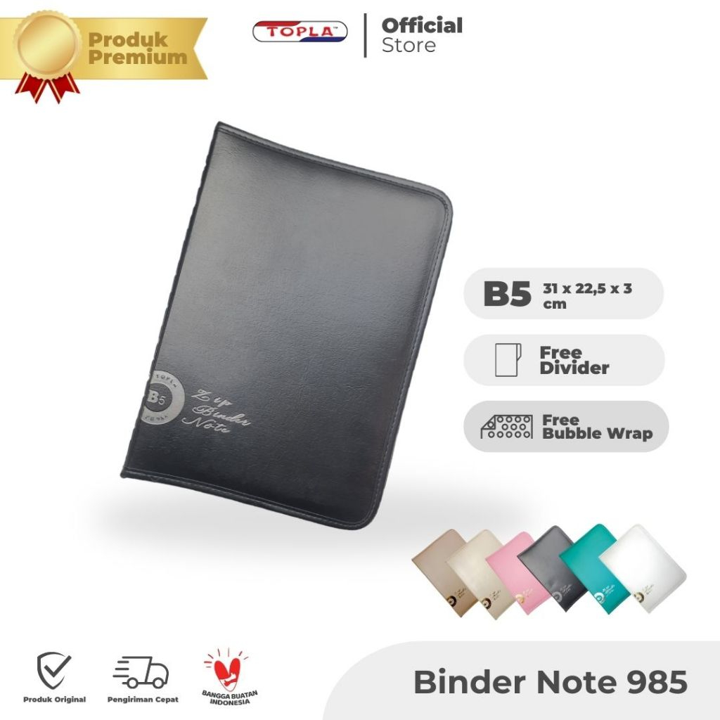 Jual Premium leather binder note 985 resleting 26 ring besi planner ...