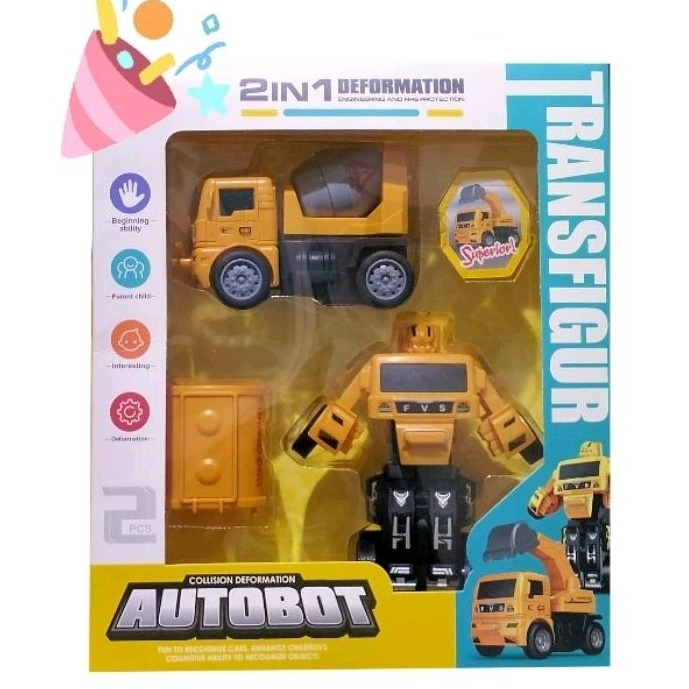 Jual ROBOT AUTOBOT 2 IN 1 TRANSFIGURE | Shopee Indonesia
