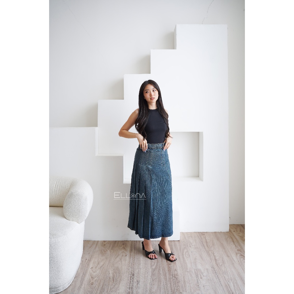 Jual OSSO JEANS - Rok Leoni Rample Jeans - Leoni Rample Skirt Jeans ...