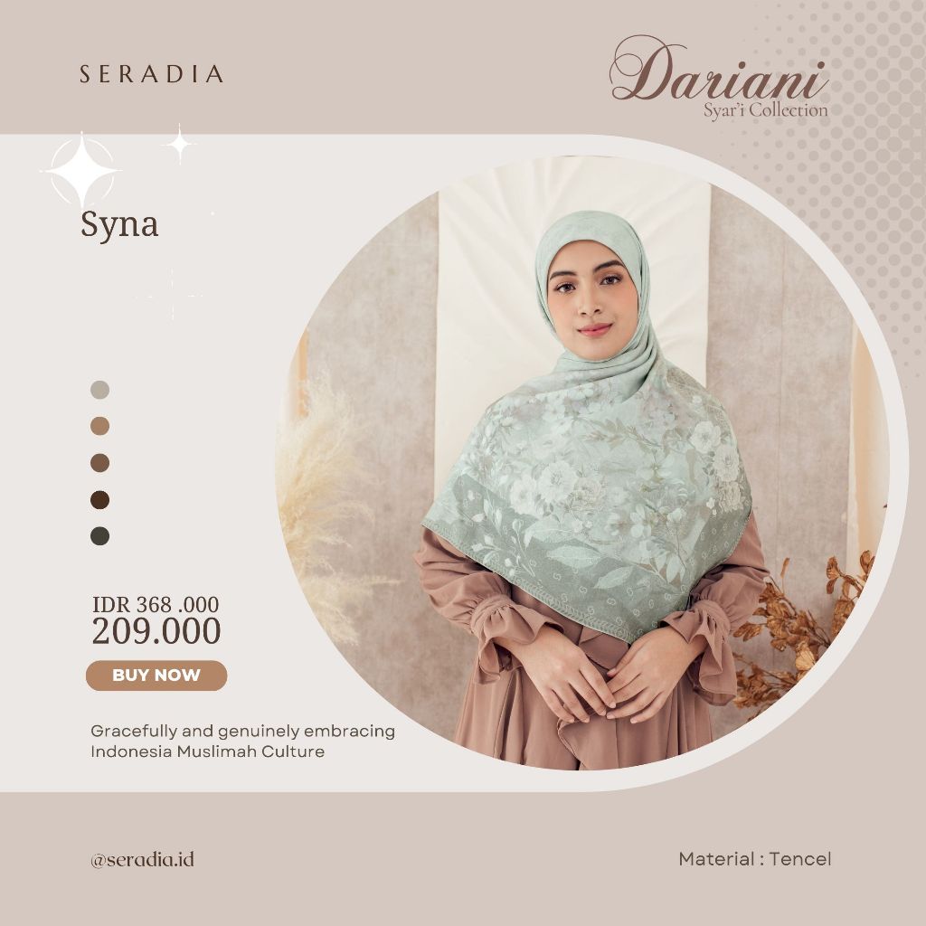 Jual Seradia Hijab Segi Empat Syar'i Dariani | Shopee Indonesia