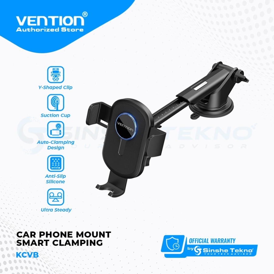 Jual Vention Car Phone Mount Holder Smart Mode Auto Clamping - KCV ...