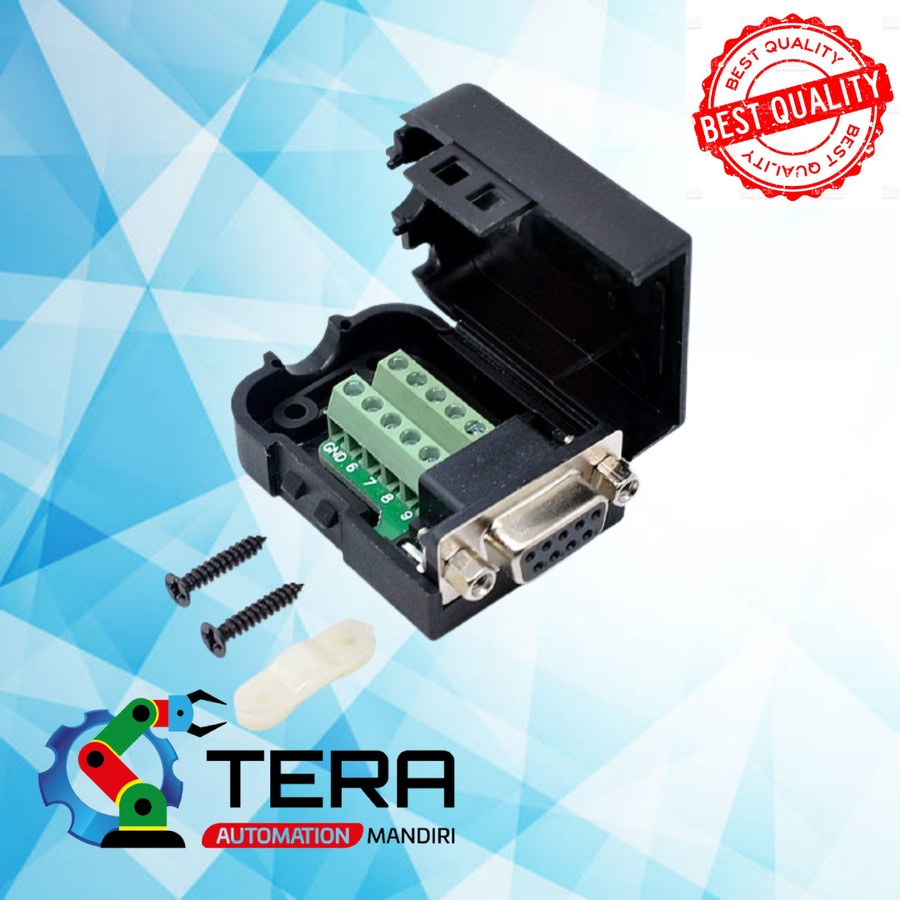 Jual DB9 Female to 9 Pin 9pin Breakout Board Terminal Connector Screw ...
