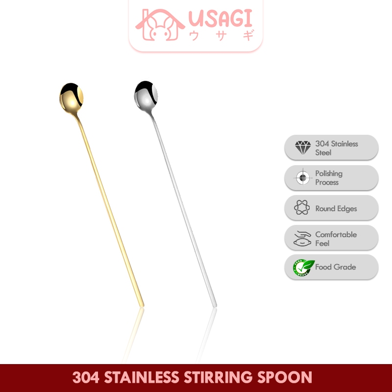 Jual USAGI OFFICIAL - 304 Stainless Stirring Spoon Long Neck / Sendok ...