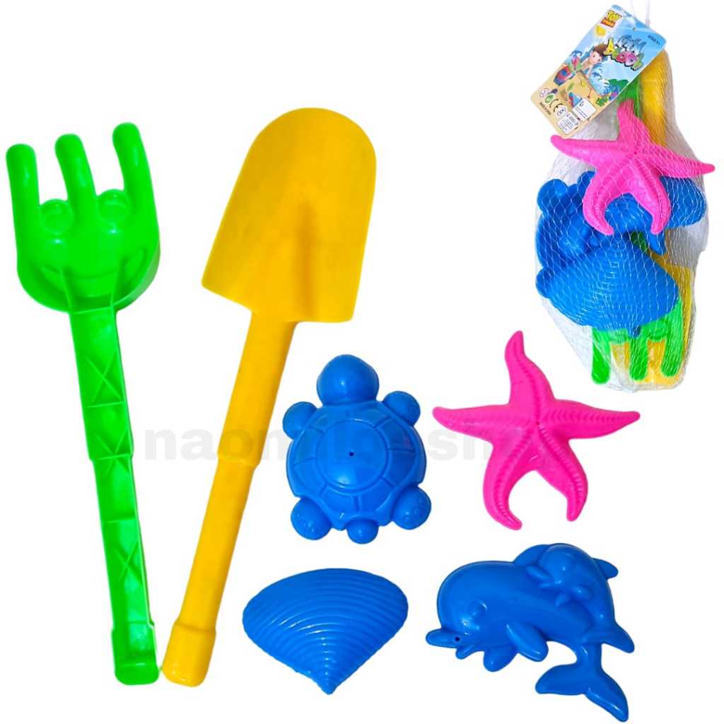 Jual Sekop panjang 6pc beach playset Mainan pantai cetakan pasir sekop ...