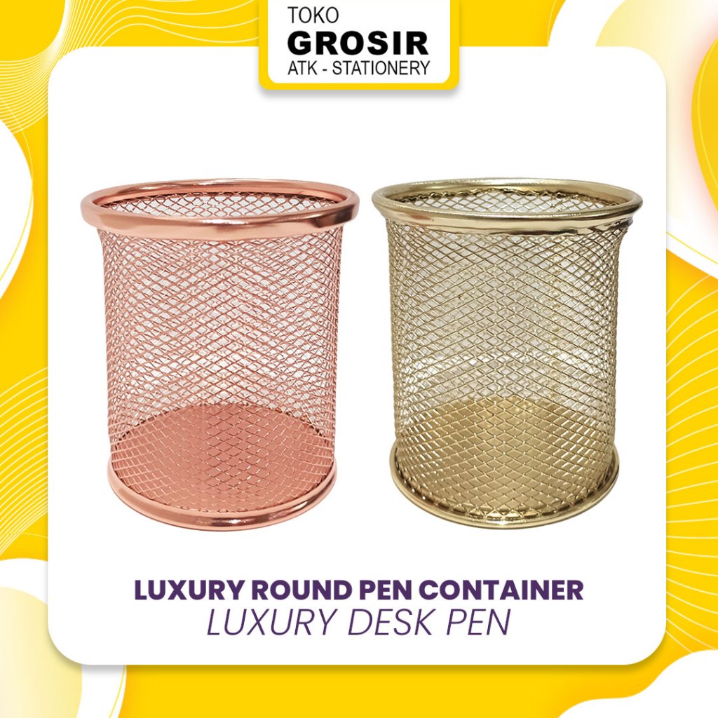 Jual LUXURY ROUND PEN Container Desk Pen / Tempat Pensil Tabung PS-08 ...