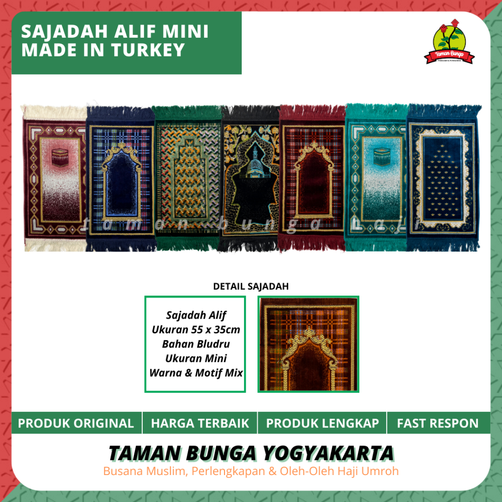 Jual SAJADAH MINI ALIF TURKEY 35cm X 60cm | Shopee Indonesia