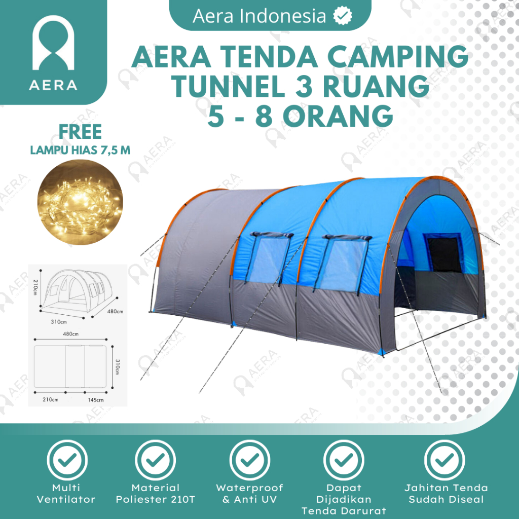 Jual AERA Tenda Camping Tunnel 5 - 8 Orang | Tent Camping Tunnel ...
