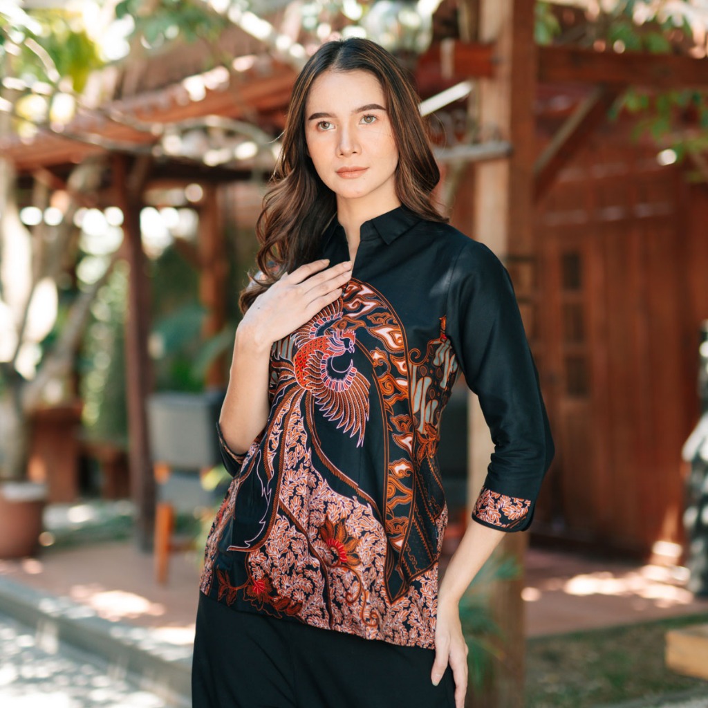 Jual Hadinata Batik Wanita Superfine Blouse Rania Raditya | Shopee ...
