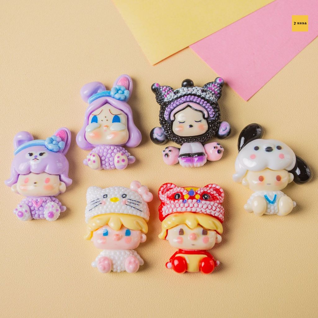 Jual I22 1Pcs Resin Clay DIY Glossy (No Lubang) Karakter Sanrio Popmart ...