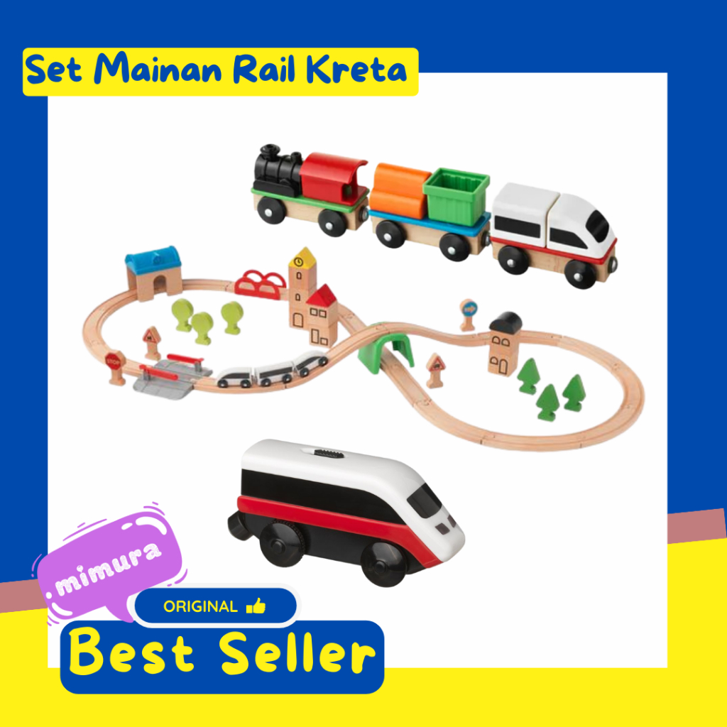 Jual Mainan Rel Kereta Api Kayu Lengkap Wooden Train Set Mainan Edukasi ...