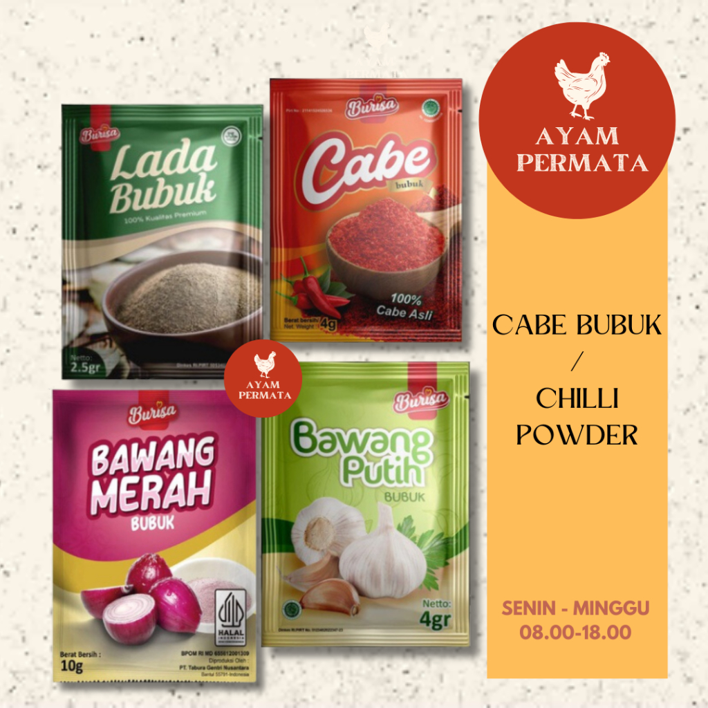 Jual Bawang Merah Putih Lada Cabe Bubuk / Onion Garlic Pepper Chilli ...