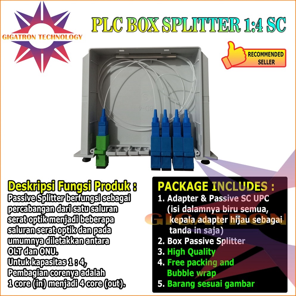 Jual SALEE Passive Splitter Box 14 SC UPC Pasif Splitter PLC BOX FO 1 4 Fiber Optik Fiber Optic ...