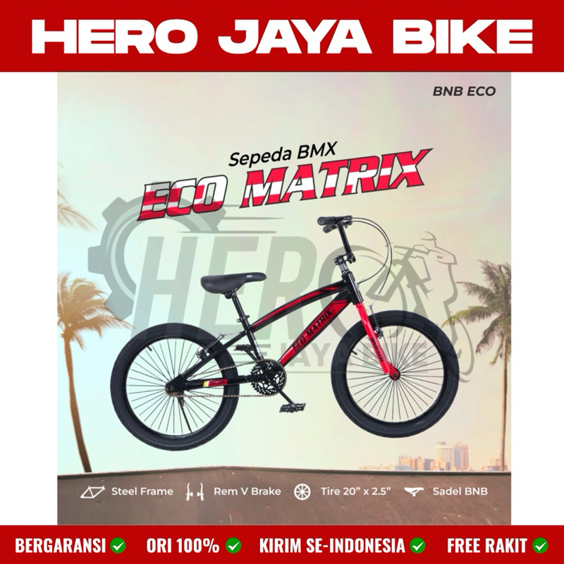 Jual Sepeda Anak Laki BMX BNB ECO MATRIX Ukuran 20Inch Ban Kecil 2.50 ...