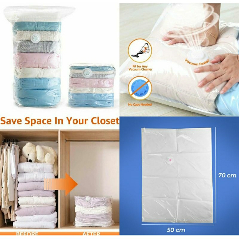 Jual 5 Pcs Plastik Vacum Packing Baju Travel Vaccum Bag Vakum Press ...