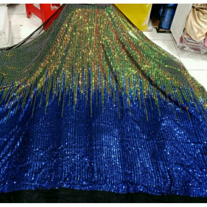 Jual kain sequin seribu payet gradasi terbaru full ribuan payet 2warna ...