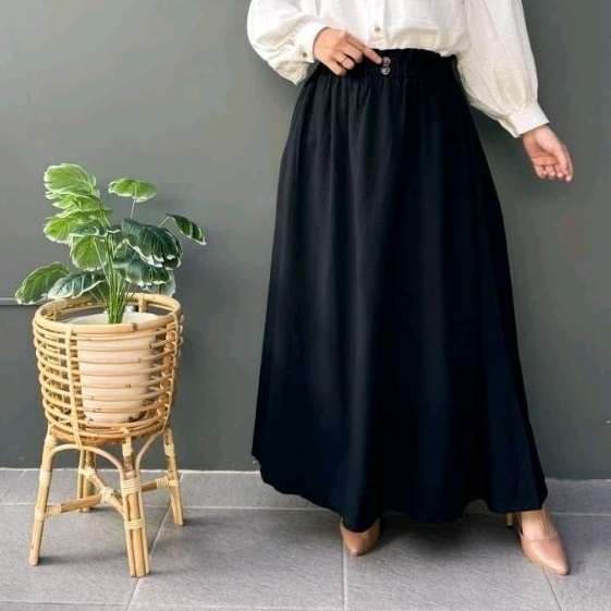 Jual Rok Lebar Mayung A-Line Muslim Wanita Panjang 94cm Soft Jeans ...