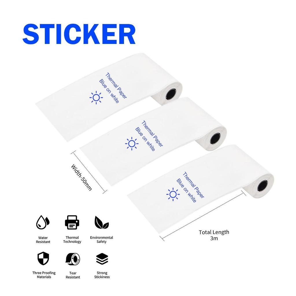 Jual AIMO Thermal Paper 53 mm x 6.5 m Sticker/Non-Sticker Roll Paper ...
