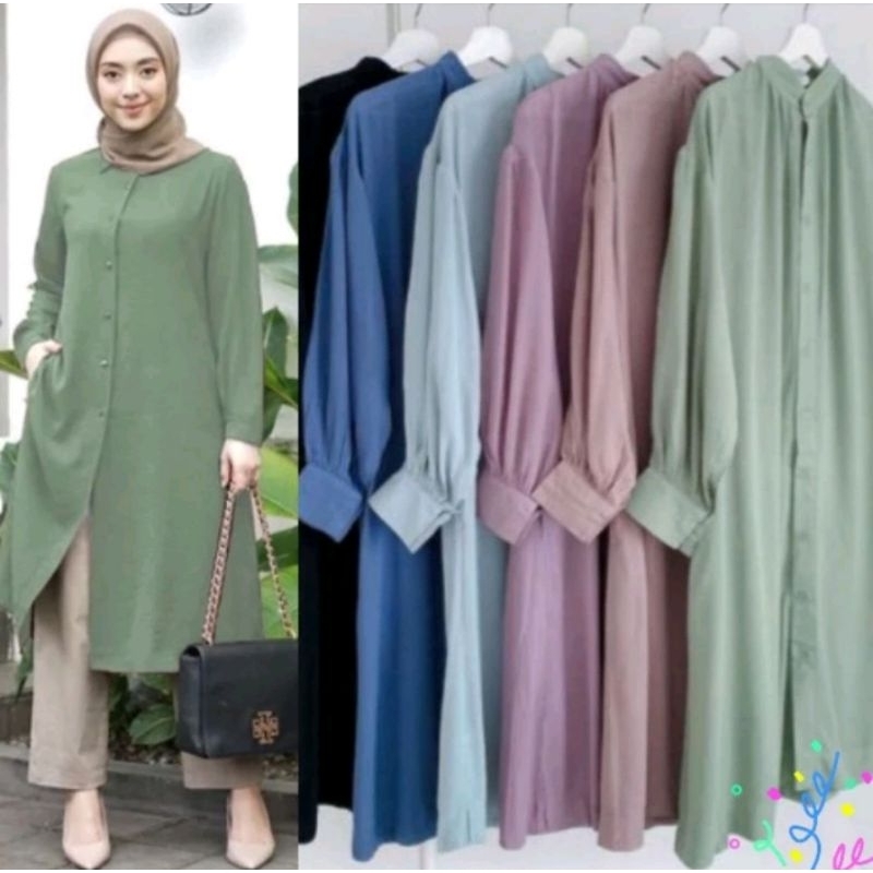 Jual KOREAN LONG TUNIK //Tunik Jumbo Polos | Shopee Indonesia