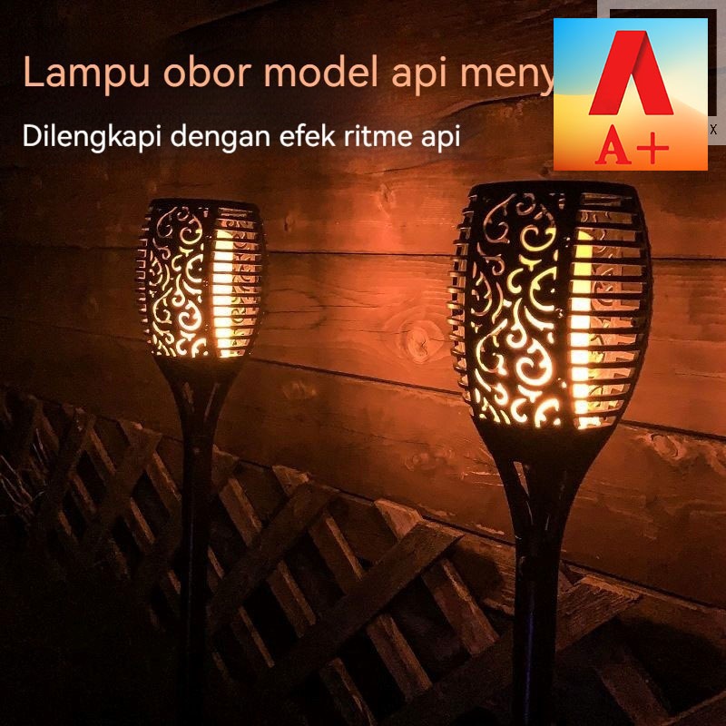 Jual A+ Lampu Taman Obor Solar LED/ Lampu Taman Tancap Model Obor ...