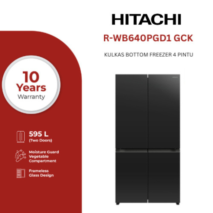 Jual HITACHI Kulkas 4 Pintu Inverter Bottom Freezer 569 Liter R-WB640PGD1 GCK | Shopee Indonesia