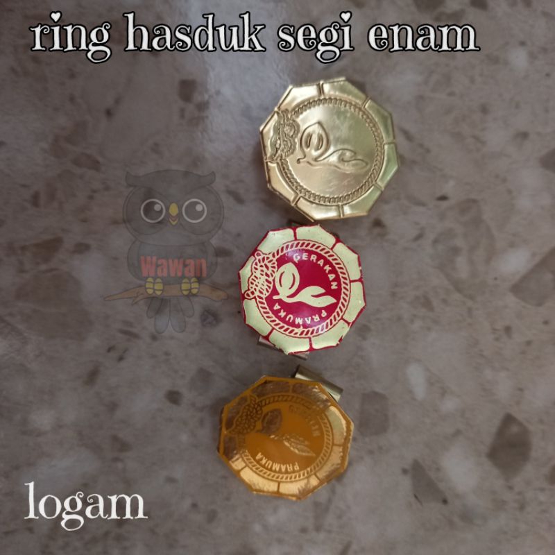 Jual ring hasduk segi enam kuningan logam / kolong hasduk / ring hasduk ...