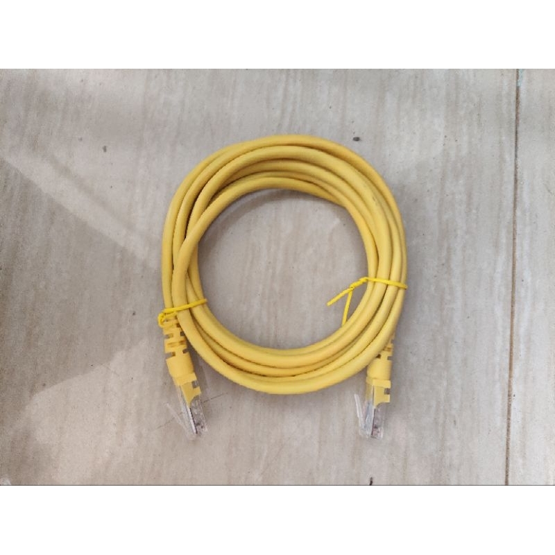Jual Kabel Lan Kuning 8 pin gigabit ex isp | Shopee Indonesia