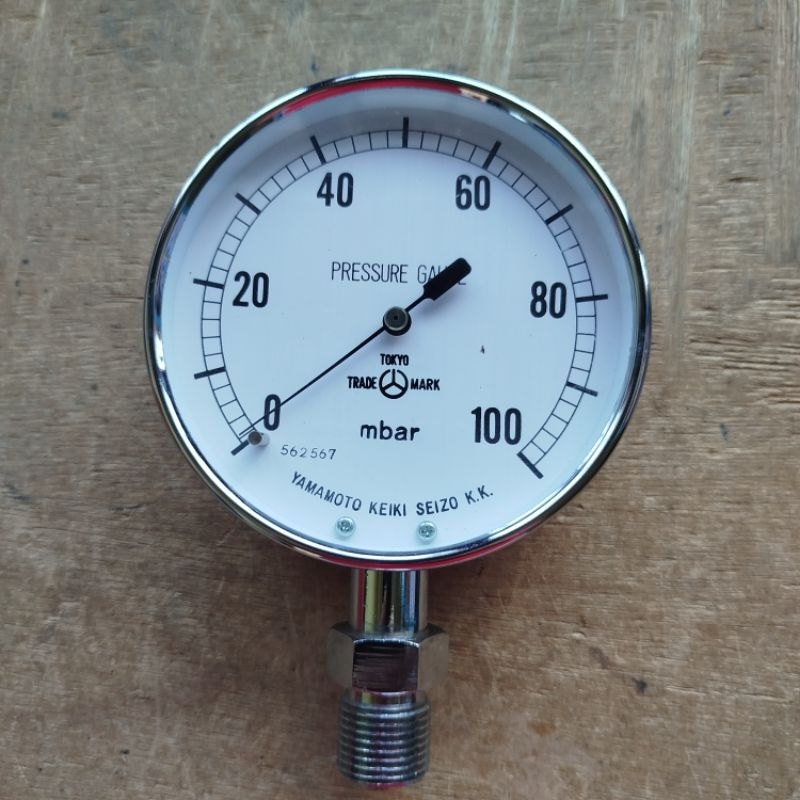 Jual Pressure Gauge 4" 100 mbar Drat 1/2 Stainless Steel YAMAMOTO KEIKI SEIZO JAPAN | Shopee ...