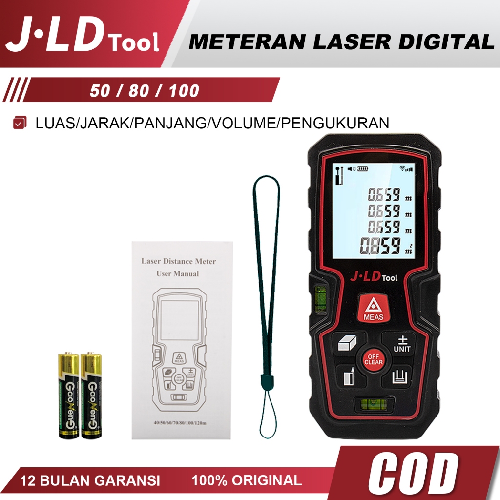 Jual JLD Meteran Laser Digital Distance LCD 50/80/100M Rangefinders ...