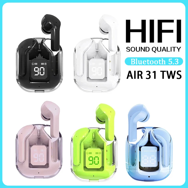Jual Headset Wireless Bluetooth AIR31 Earphone Noise-Cancelling Headset ...