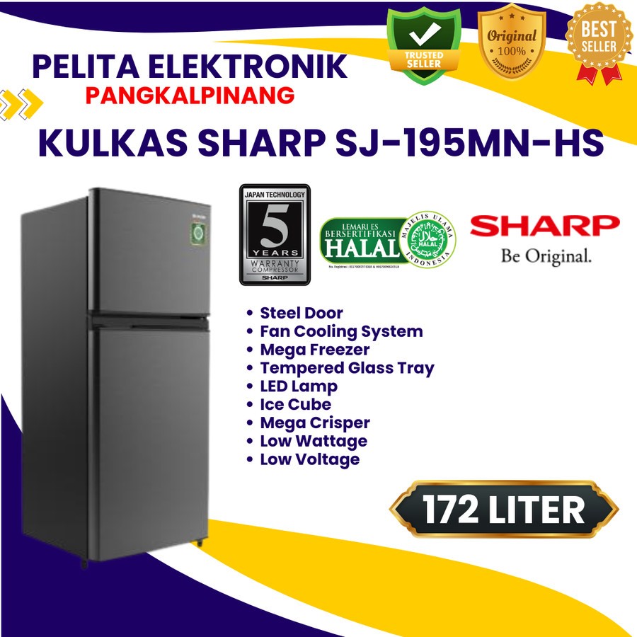 Jual Sharp Kulkas 1 Pintu SJ-192MN-HS Jumbo [Dark Silver] | Shopee Indonesia