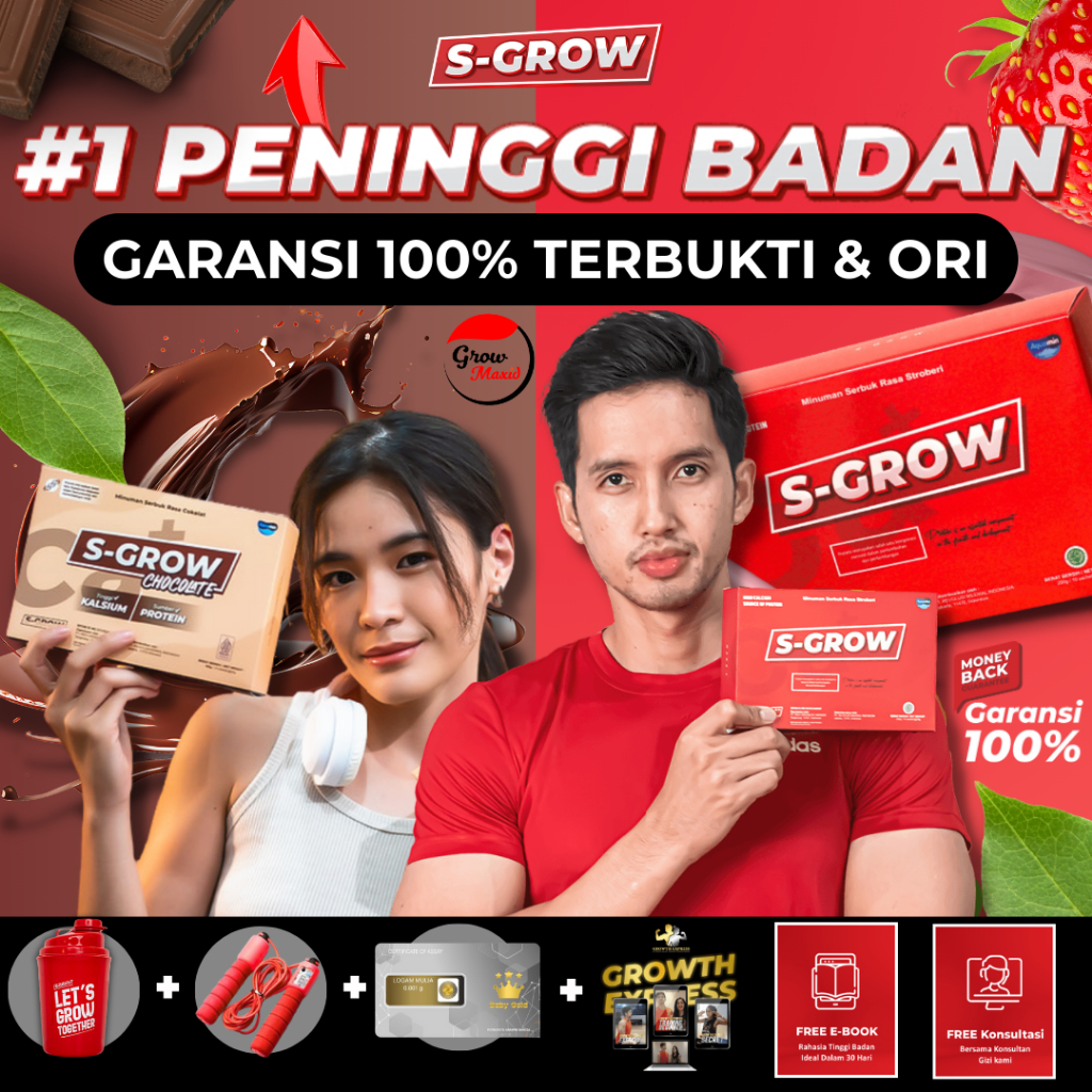 Jual S Grow Susu Peninggi Badan Original 100% SGROW Asli Susu Supplemen ...