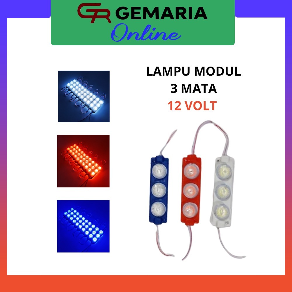 Jual Lampu LED Module 3 Mata 12V / Lampu LED 12 Volt / LED 3 Mata | Shopee Indonesia