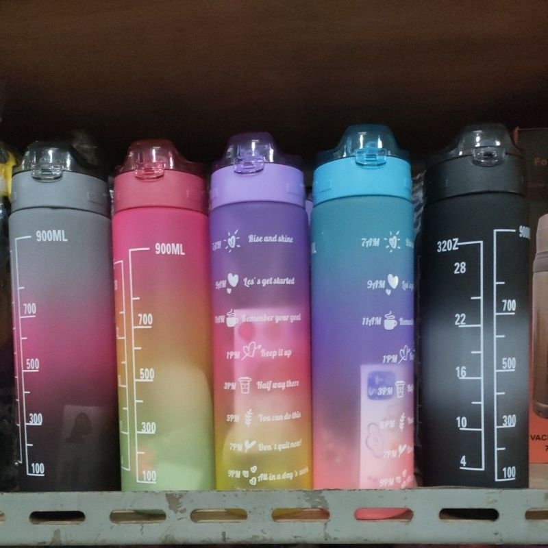 Jual Botol Motivasi Gradasi 900 ml Botol Minum Viral Good Morning ...
