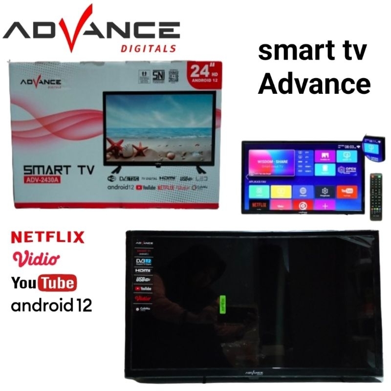 Jual Smart tv Adv-2430A|Smart LED|Tv 24 inch | Shopee Indonesia
