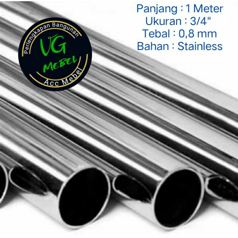 Jual Pipa Bulat 3/4" - Pipa Bulat 19 mm Stainless Steel - Pipa ...