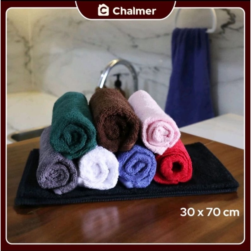 Jual Handuk muka bahan katun chalmer signature color size 30 cm x 70 cm ...