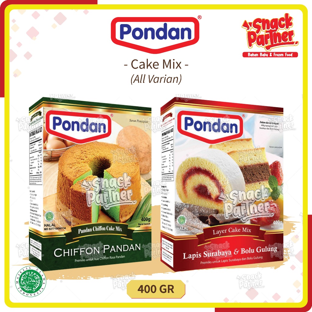Jual PONDAN | CAKE MIX 400 GR - Pandan Chiffon Lapis Surabaya - Tepung ...