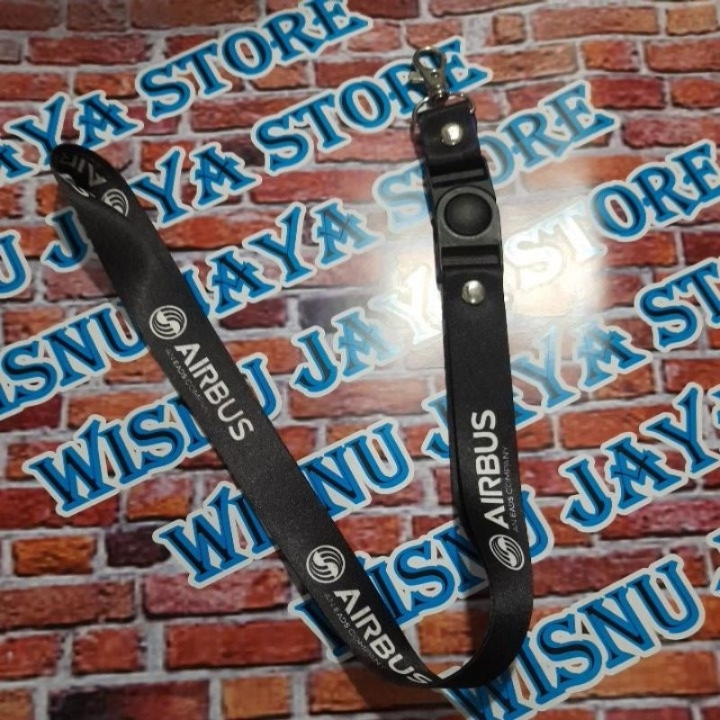 Jual lanyard tali idcard layer airbus hitam hitam terbaru | Shopee ...