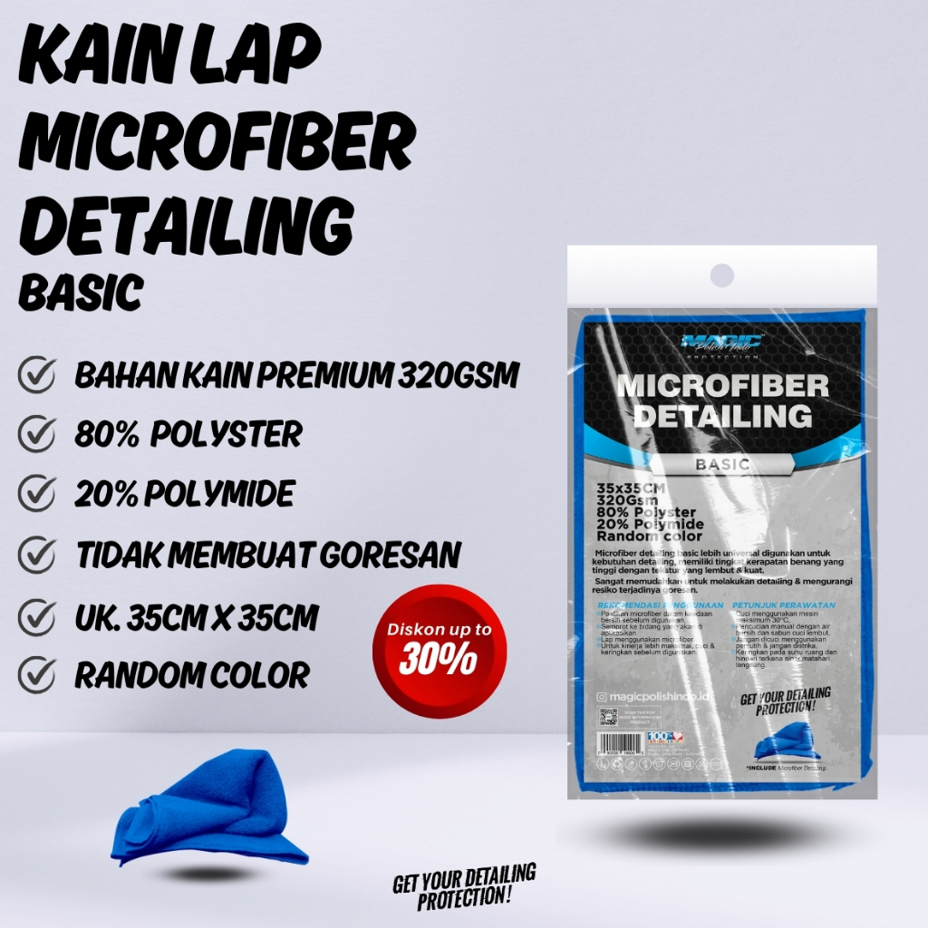 Jual Kain Lap Microfiber Basic By Magic Polish Indo Peralatan Salon ...
